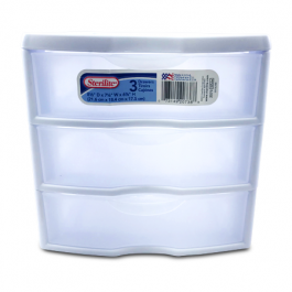 STERILITE 3 DRAWERS 12"12" WHITE